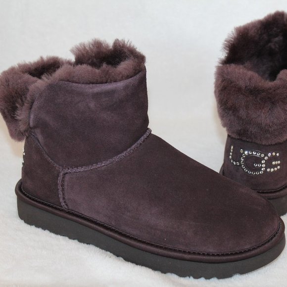 UGG | Shoes | Ugg Bling Mini Swarovski Crystal Suede Boots Lodge | Poshmark